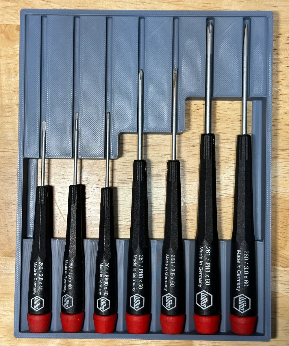 Wiha 7pc Precision Screwdriver tray by etischer - MakerWorld