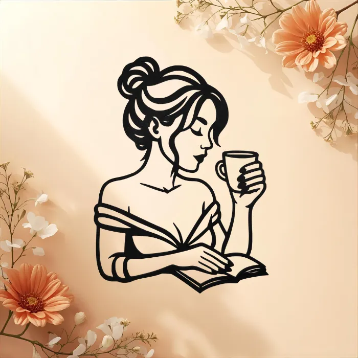 Woman With Book & Coffee - Free 3D Print Model - MakerWorld