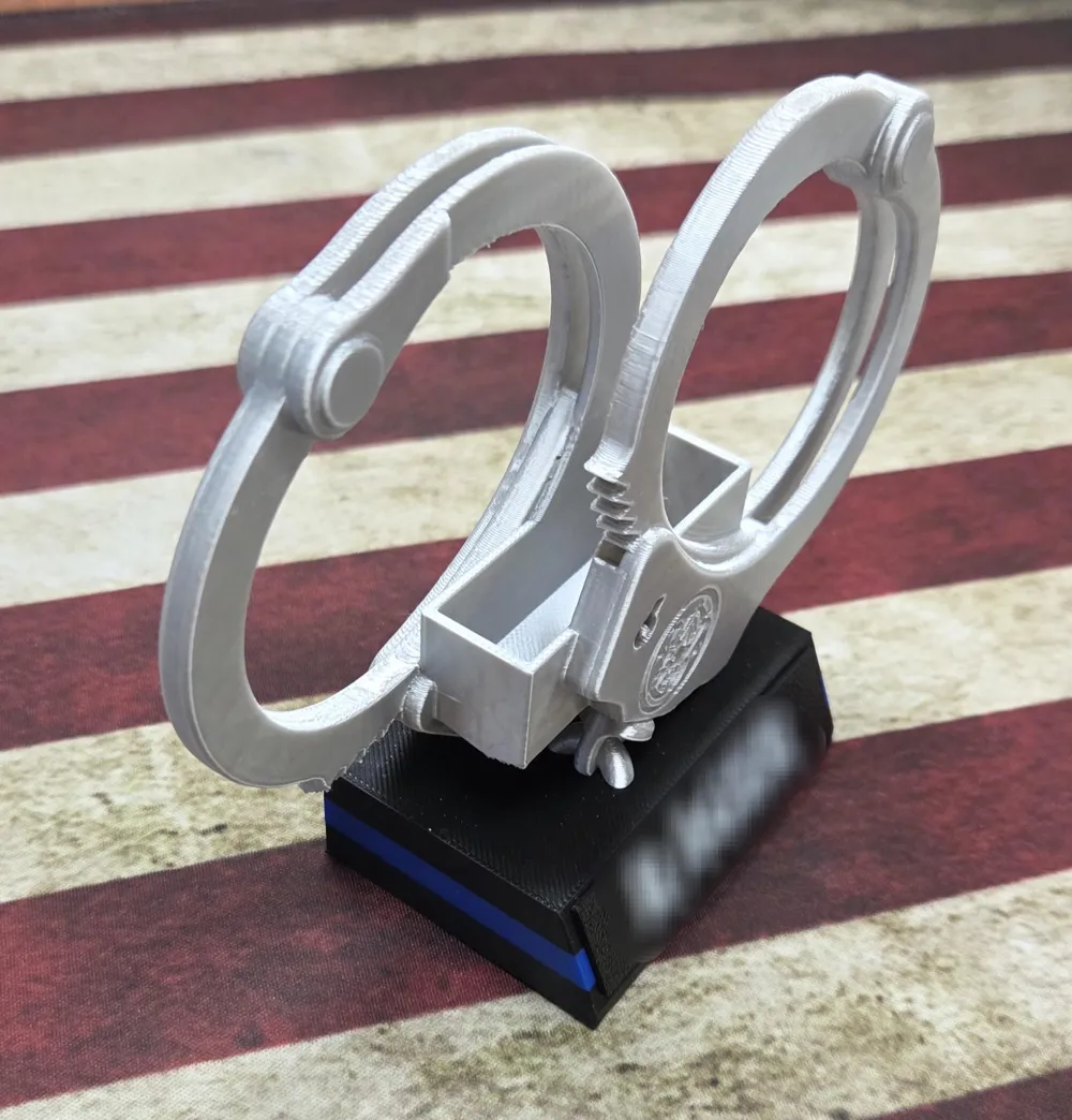 Blue Line Handcuffs Business card holder - Free 3D Print Model - MakerWorld