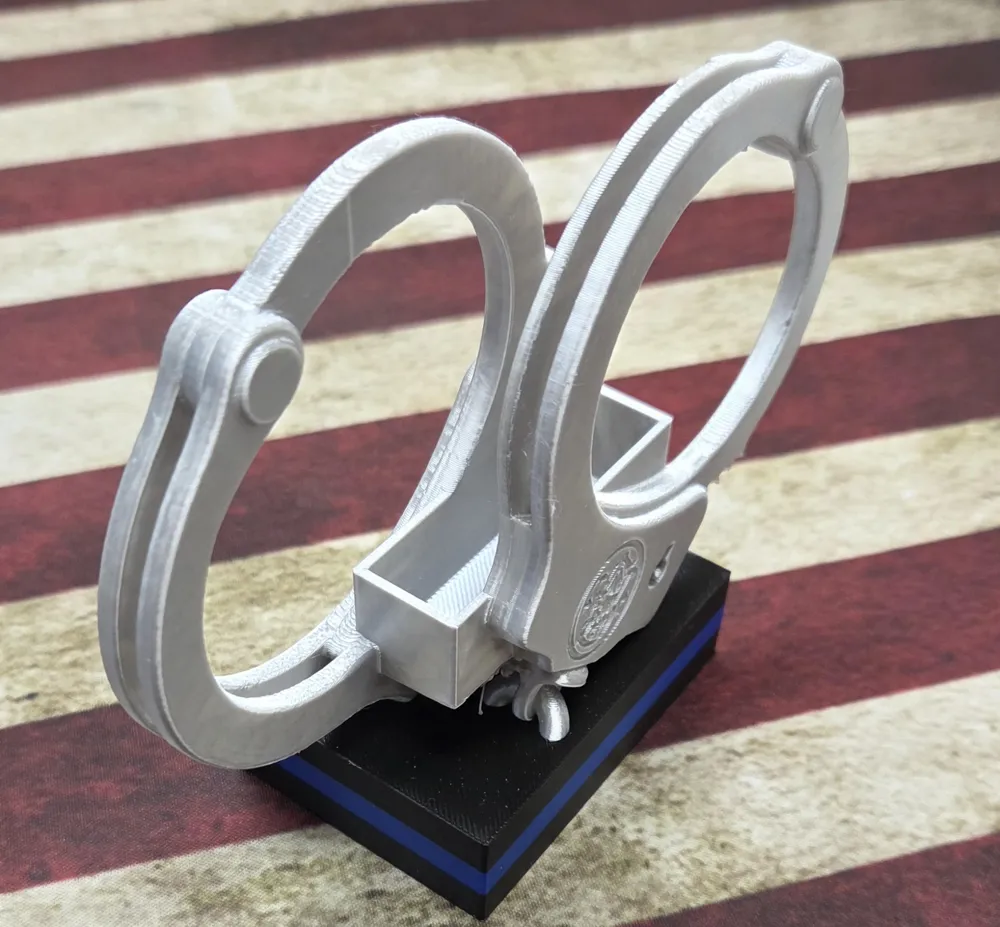 Blue Line Handcuffs Business card holder - Free 3D Print Model - MakerWorld