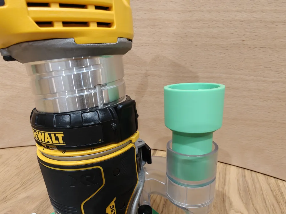 FESTOOL to Dewalt router dust collection adapter - Free 3D Print Model ...