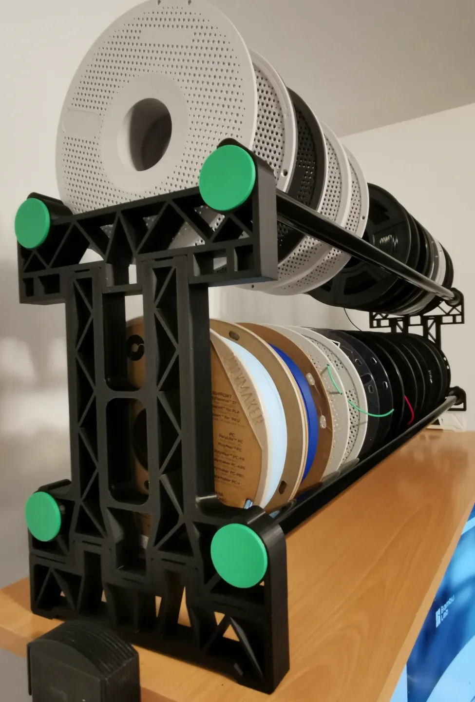 Spool Rack Spacers for Broomstick and Endcaps Remixed by Kheemo - MakerWorld