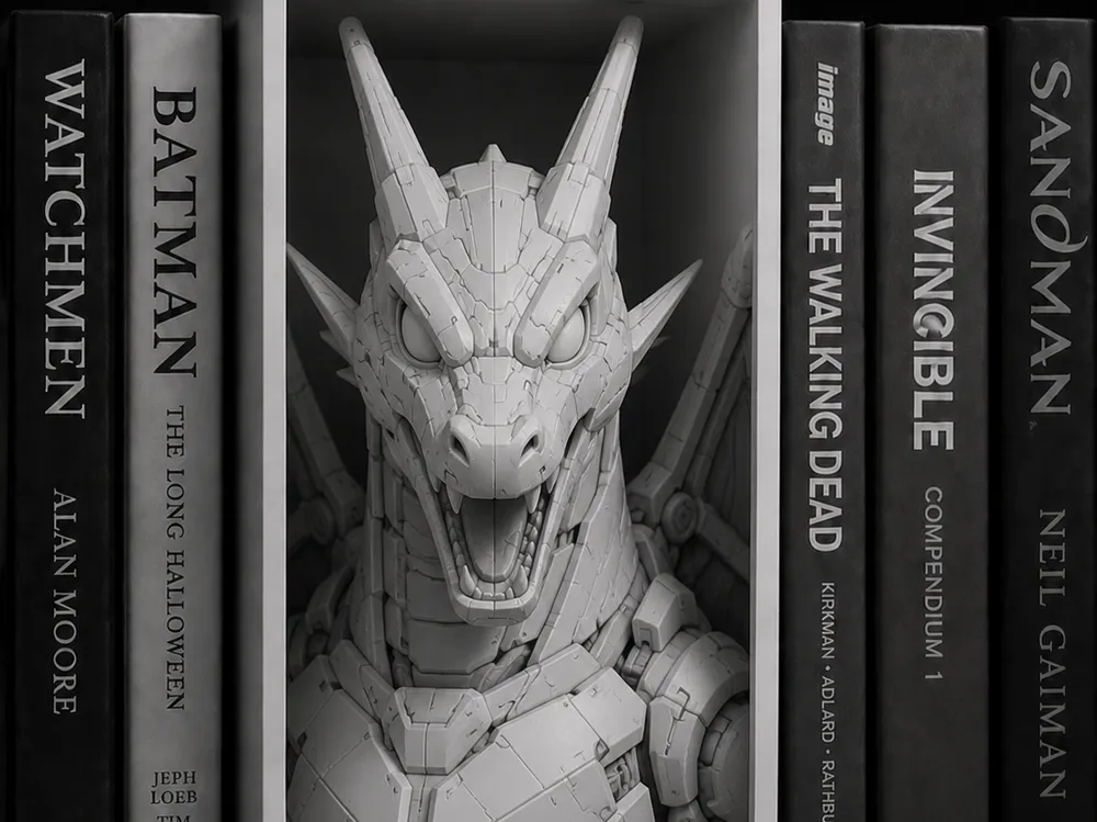 Mecha Charizard/Godzilla book nook/wall art - Free 3D Print Model ...