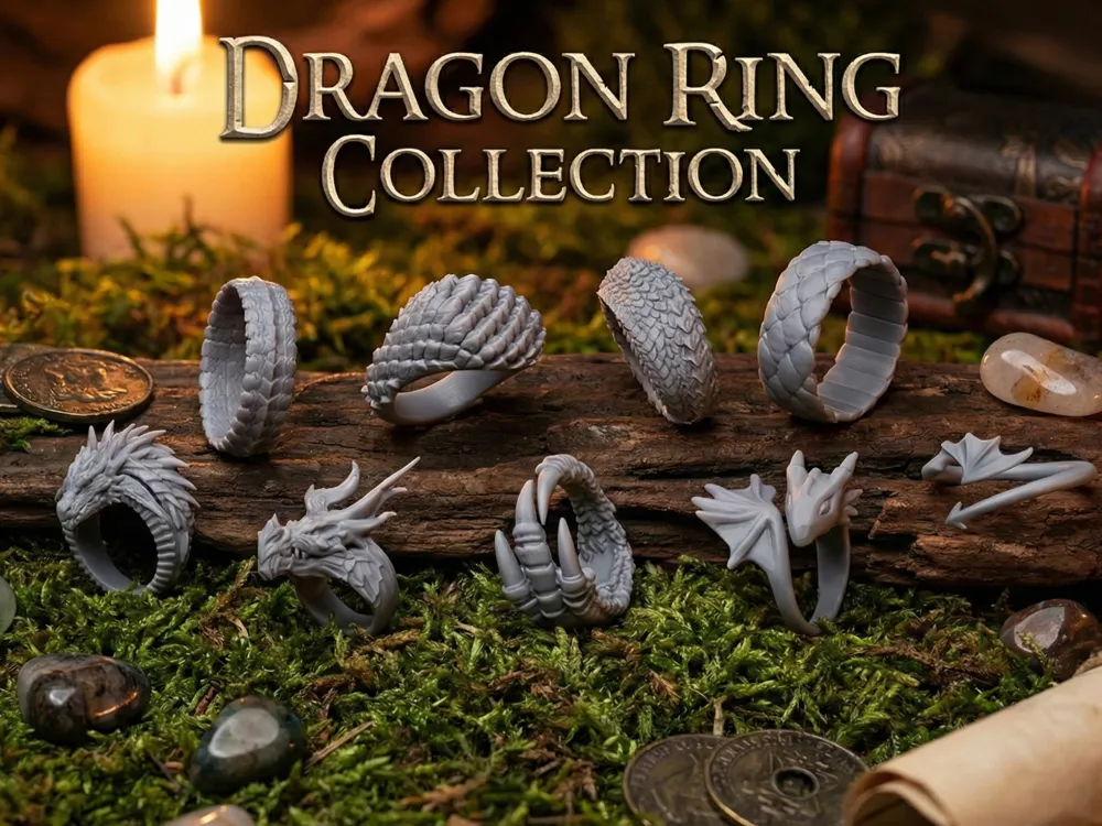 Dragon Ring Collection - Free 3D Print Model - MakerWorld