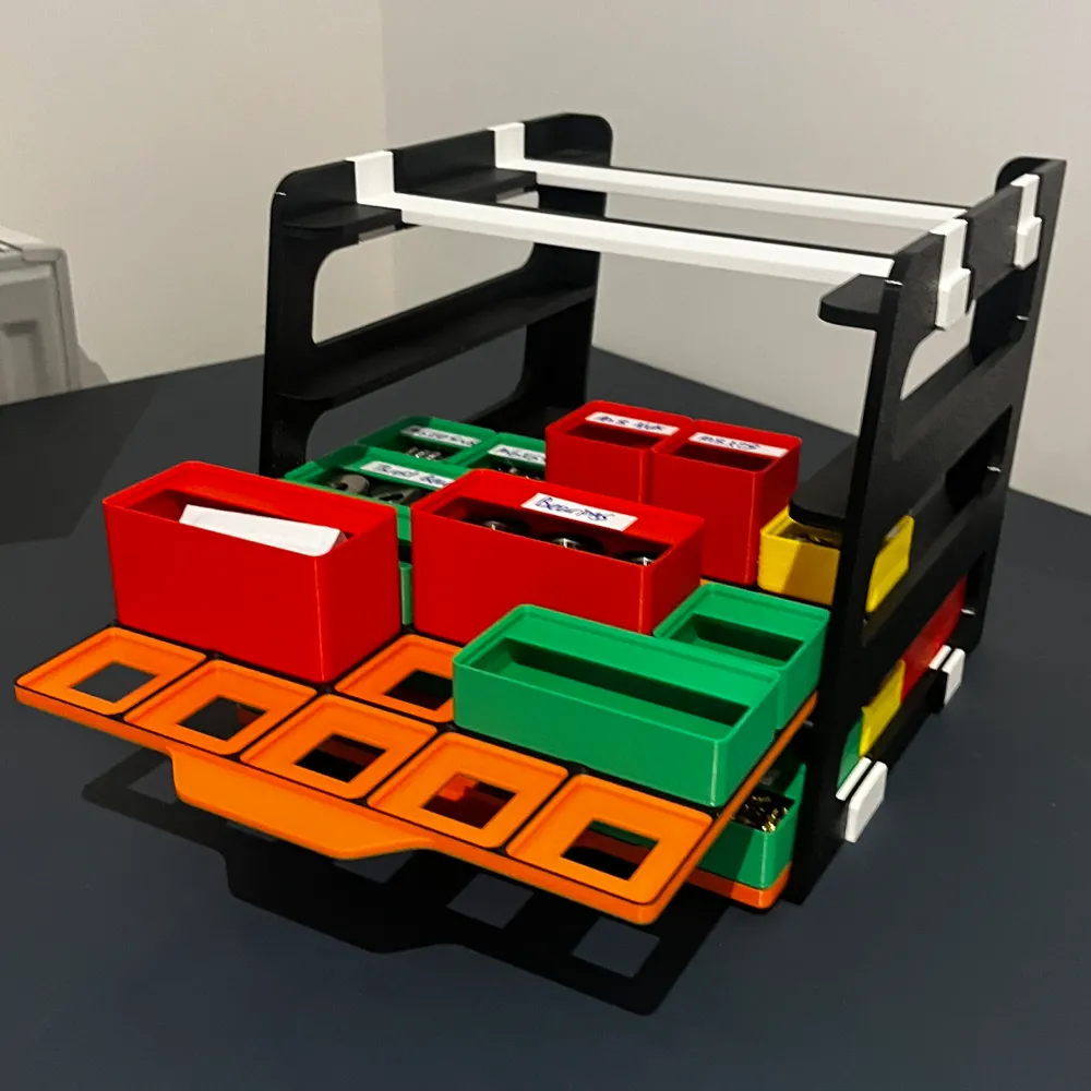 5x5 Gridfinity 4 Tray Storage Rack by Fresh3Design MakerWorld: Download Free 3D Models