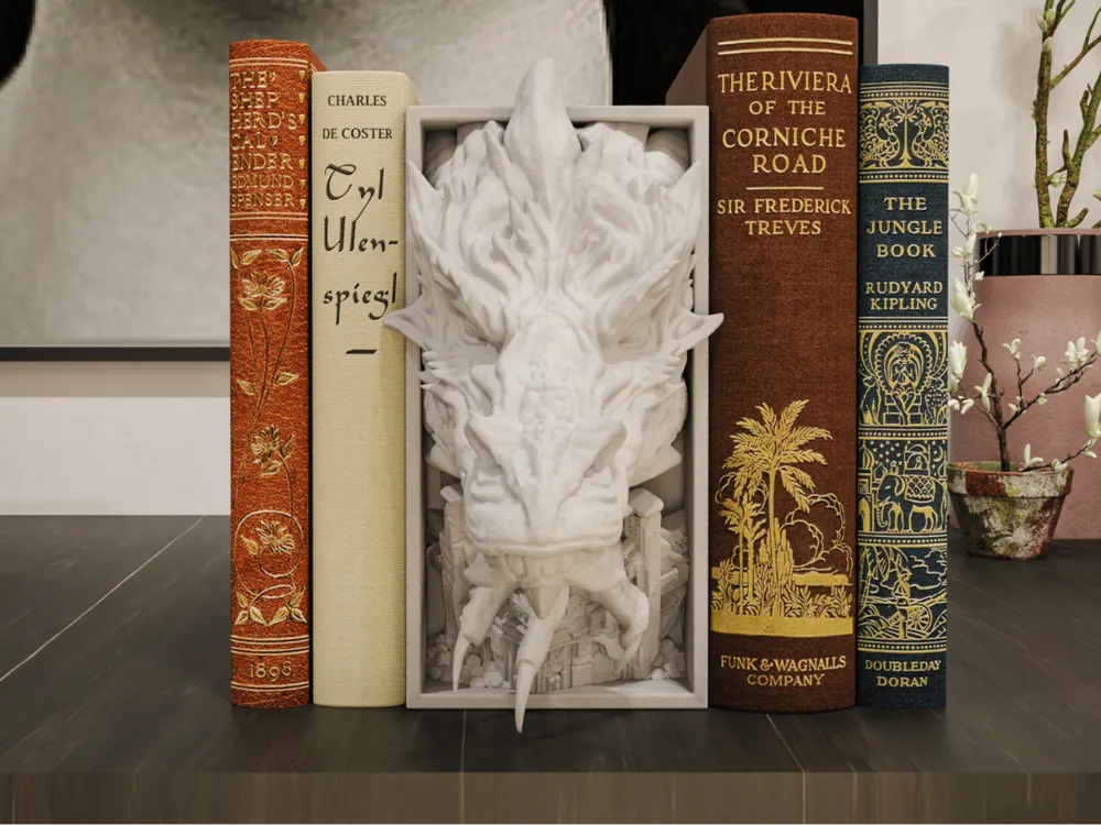 Smaug Book Nook and Wall Mount - Free 3D Print Model - MakerWorld