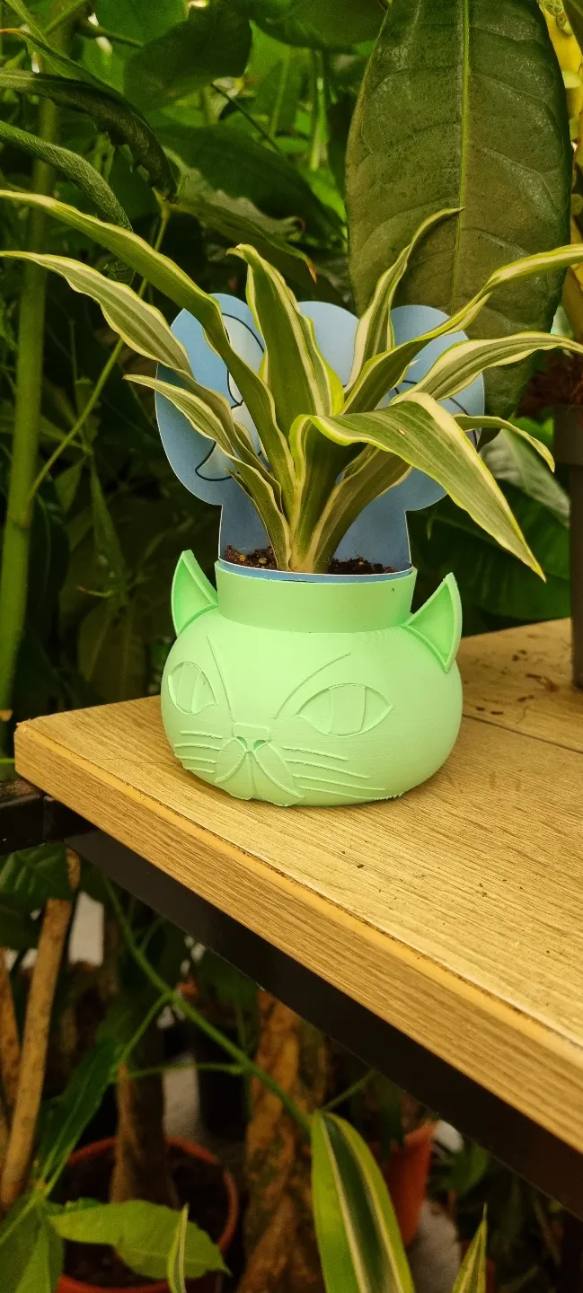 Cat shaped plant pot by MoniaMon - MakerWorld