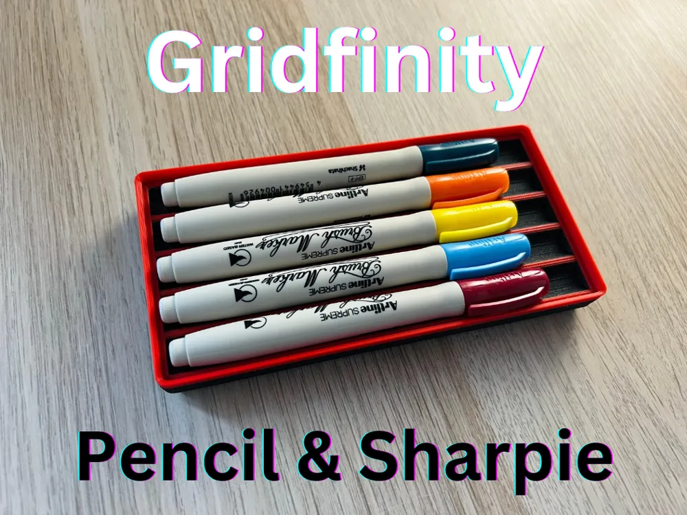 Gridfinity Pencil & Sharpie Holder by jannis.fuchs MakerWorld: Download ...
