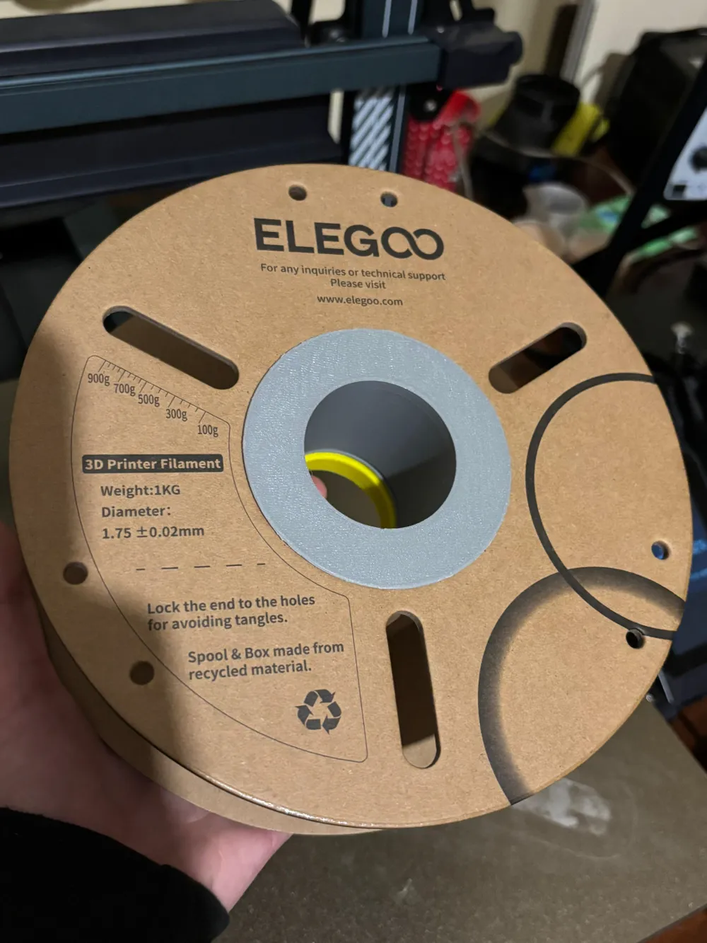 Elegoo cardboard spool recycler refills/respools - Free 3D Print Model ...