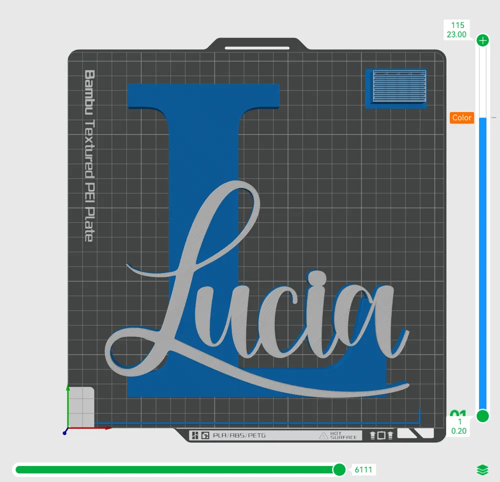 LUCIA name ornament initial nameplate sign by meetoo333 MakerWorld ...