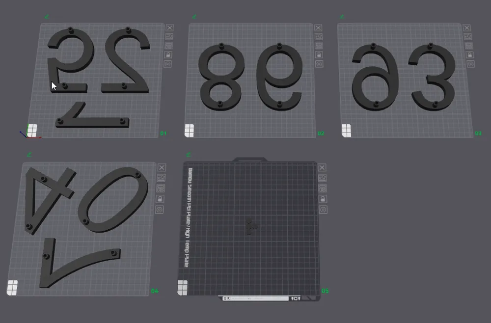 House numbers 0-9 with spacer on the back by jonnylarsson MakerWorld ...