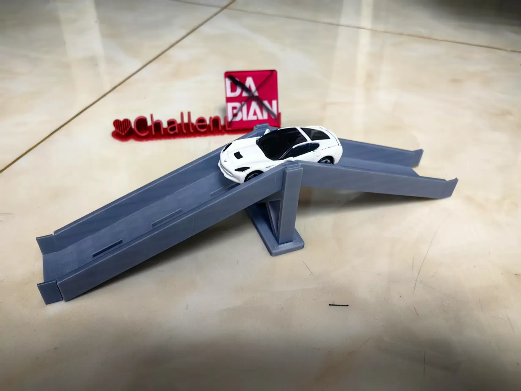 1:64 scale toy car track (pair of 20-degree ramps, supports not ...