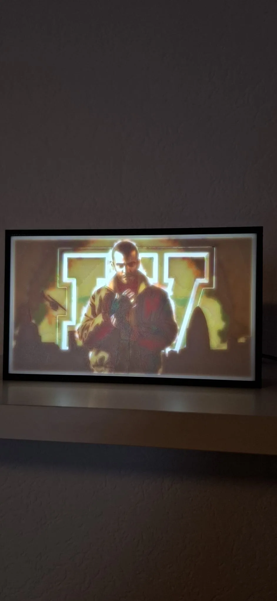 GTA IV Nico Bellic with Logo Wallpaper Lithophane - Free 3D Print Model ...