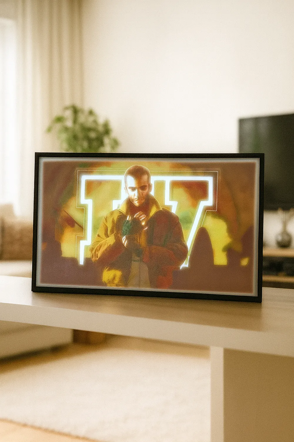 GTA IV Nico Bellic with Logo Wallpaper Lithophane - Free 3D Print Model ...