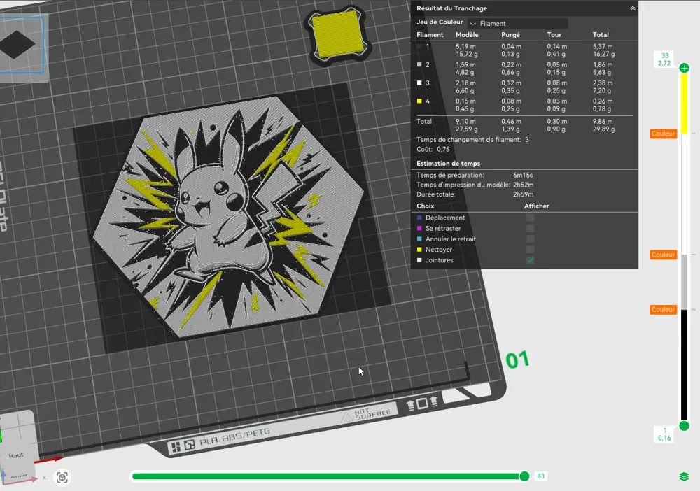 Pokemon Pikachu Eclair 1 Hueforge Hex Hexagon - Free 3D Print Model ...