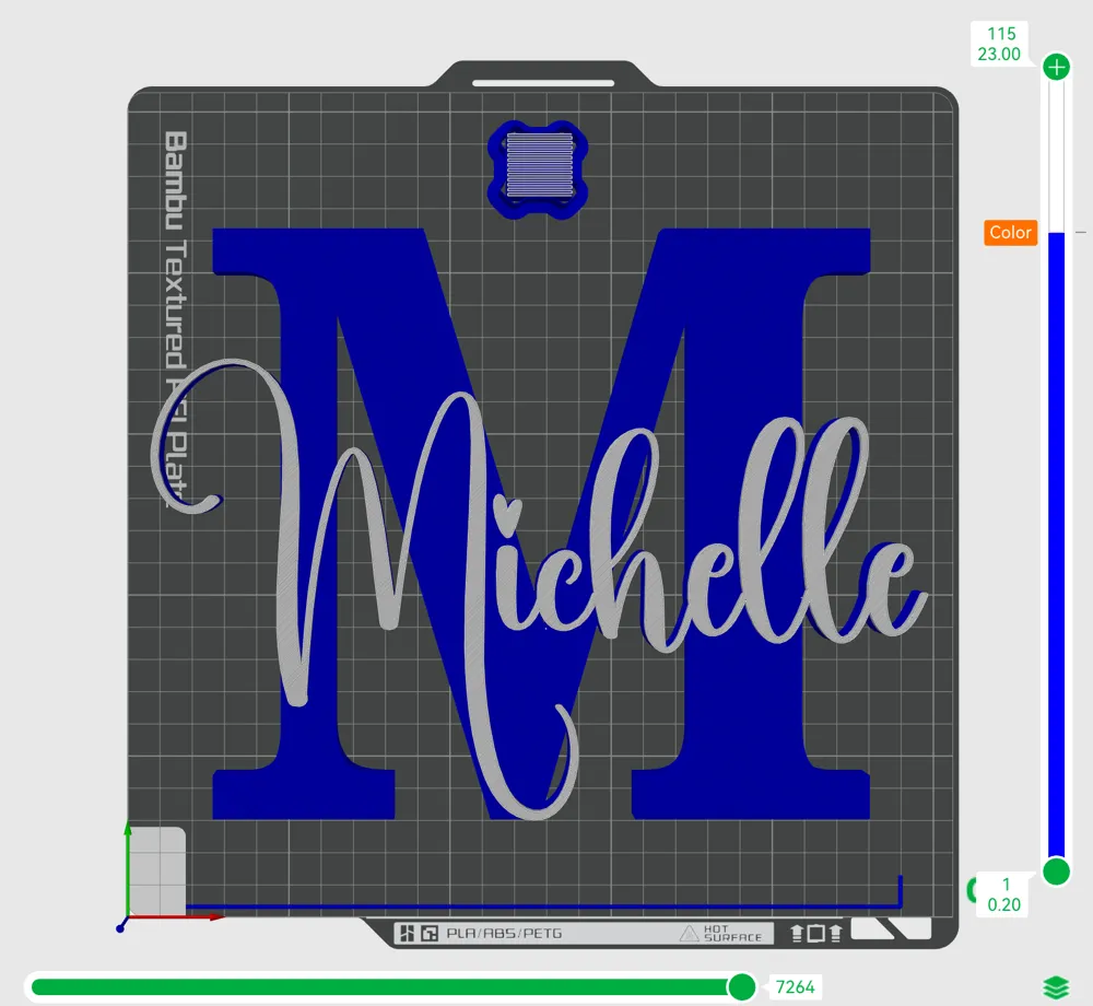 MICHELLE Name Ornament Initial Nameplate Sign by meetoo333 MakerWorld ...