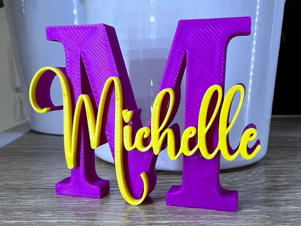 MICHELLE Name Ornament Initial Nameplate Sign by meetoo333 MakerWorld ...