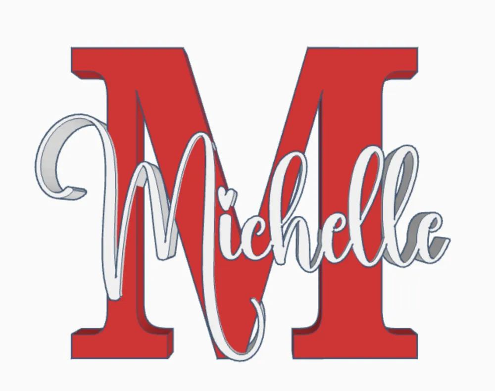 MICHELLE Name Ornament Initial Nameplate Sign by meetoo333 MakerWorld ...