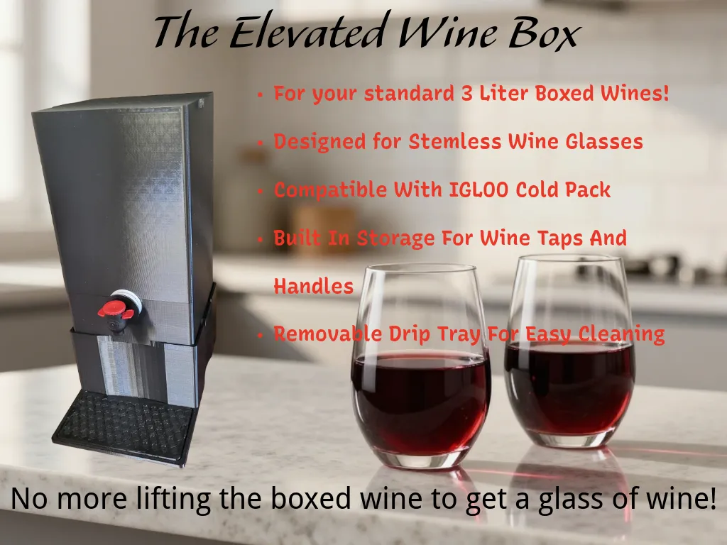 The Elevated Wine Box V1 - Free 3D Print Model - MakerWorld