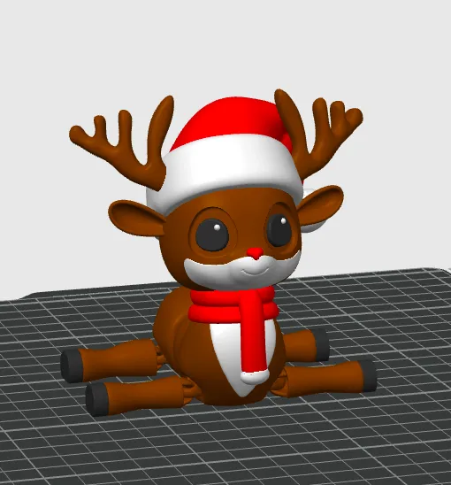 Jolly Christmas Reindeer Buddy Articulated Toy - Free 3D Print Model ...