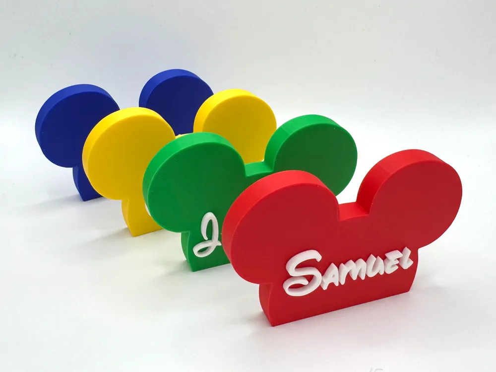 Disney Mickey Mouse Fully Customizable Nameplate - Free 3D Print Model ...