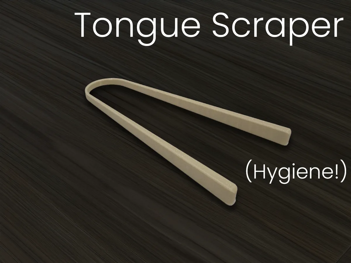 Simple Tongue Scraper | Fast Print, Easy Use - Free 3D Print Model ...