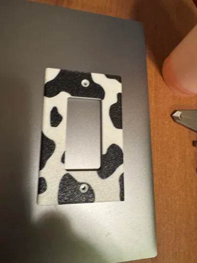 Light switch plate, single rocker, cow pattern by Laserbrew - MakerWorld