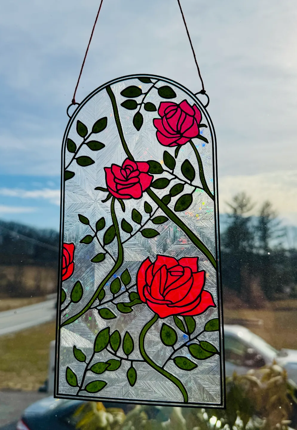 Stained Glass Rose Window Hanger by Printedmagic3d - MakerWorld