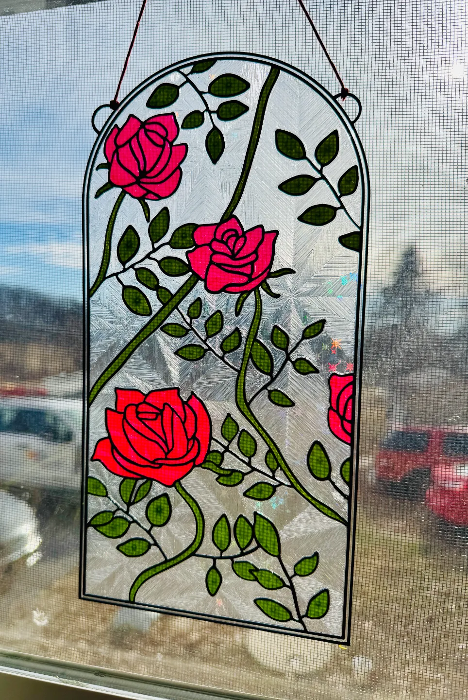 Stained Glass Rose Window Hanger by Printedmagic3d - MakerWorld