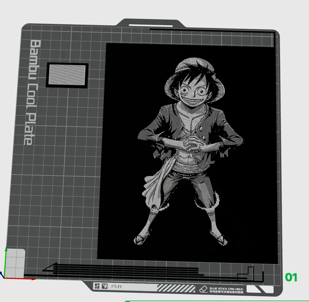Luffy / One Piece / HueForge / 2d Art by 3D Prints This Week - MakerWorld