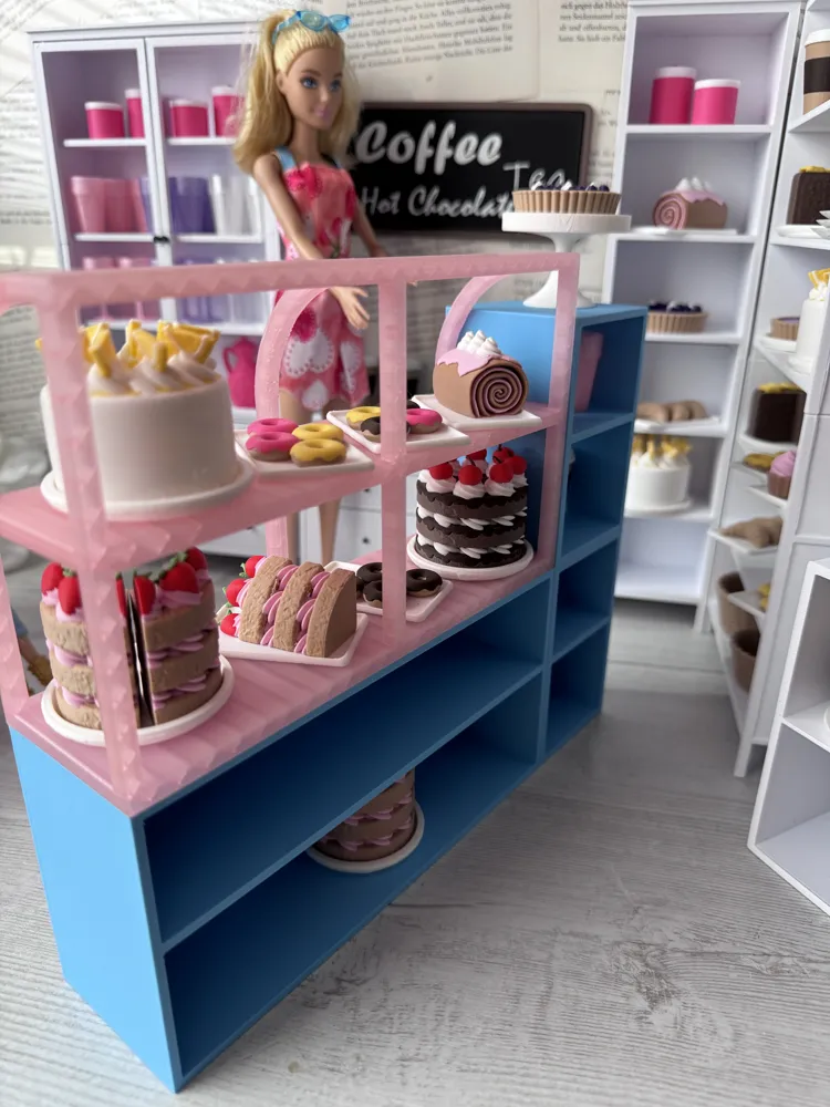 Dollhouse Miniature Bakery, Cafe Flair Barbie - Free 3D Print Model ...
