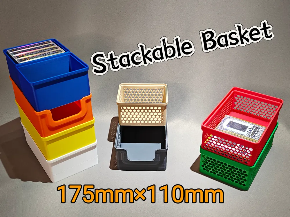 175x110mm Stackable Storage Basket, Box, and Bin by 花见花会开 - MakerWorld