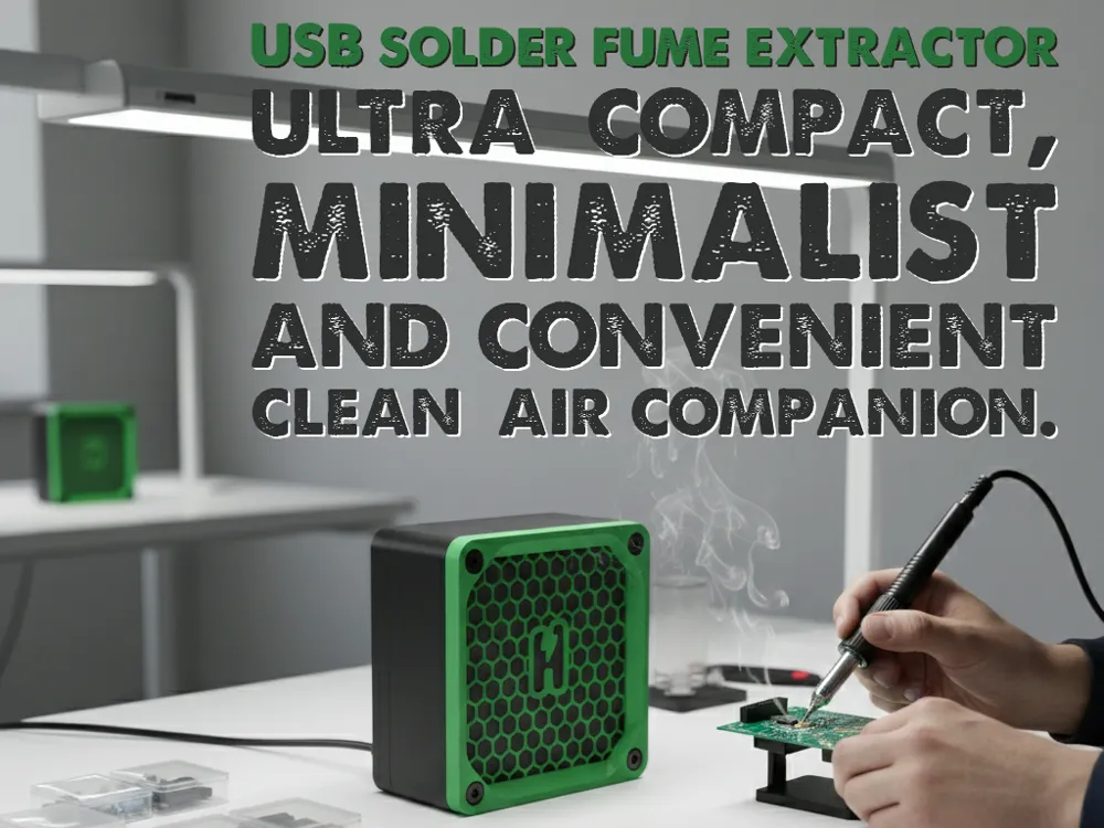 USB Solder Fume Extractor (HEPA + Sponge) - Free 3D Print Model ...