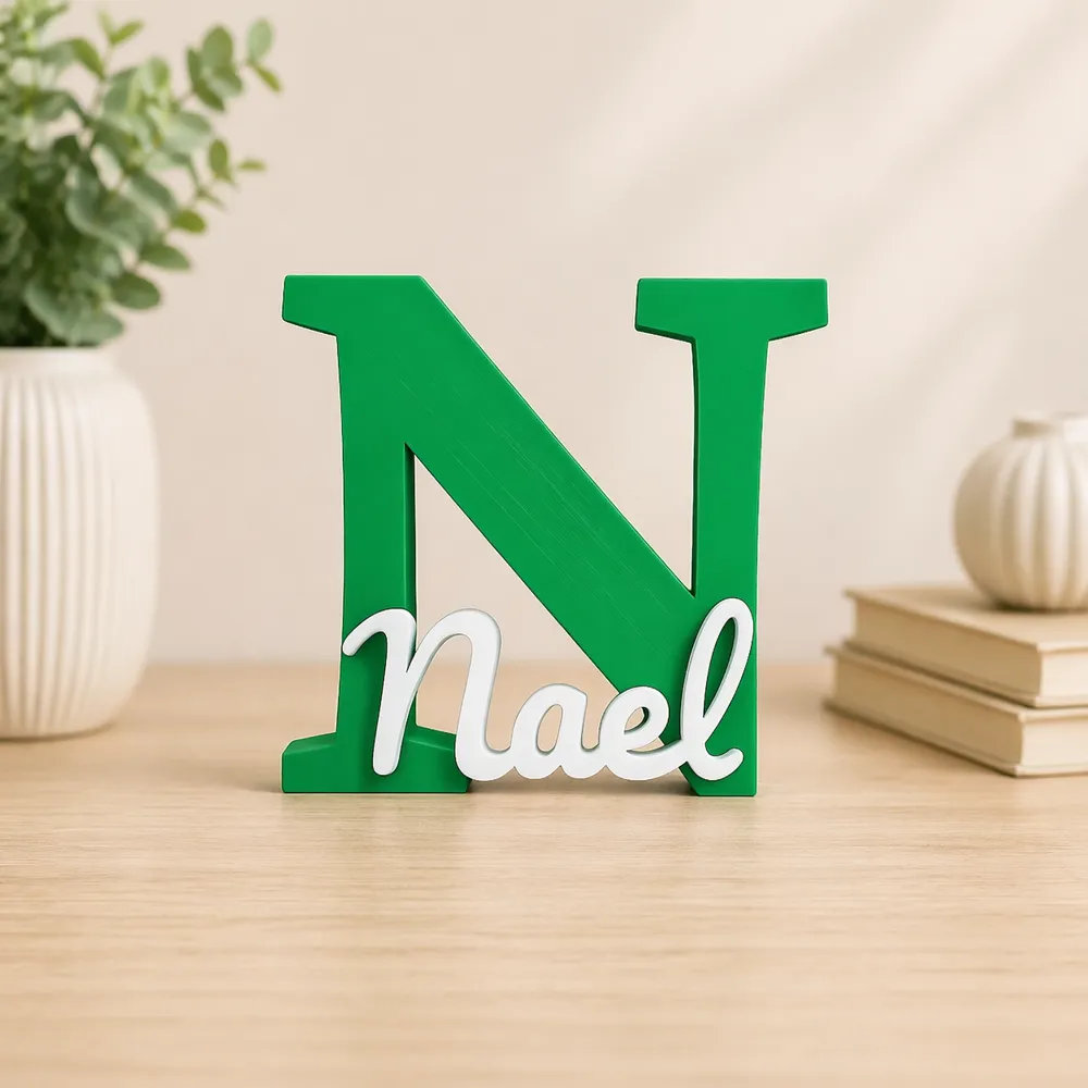 Parametric Initial Letter + Name Sign Customizable - Free 3D Print ...