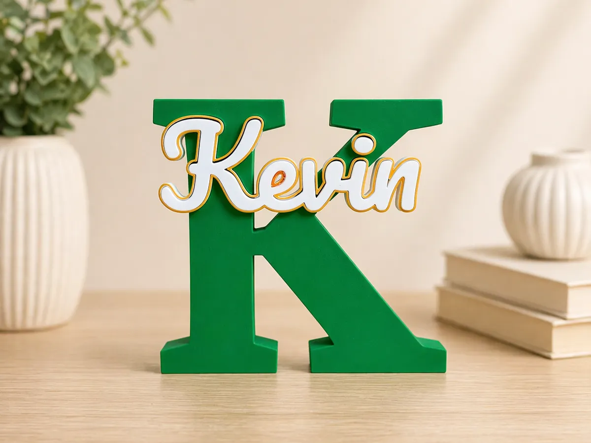 Parametric Initial Letter + Name Sign Customizable - Free 3D Print ...