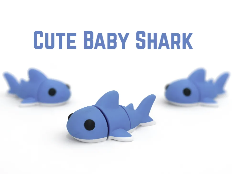 Niedlicher Baby Gelenkiger Hai Flexi – Kostenloses 3D-Druckmodell ...