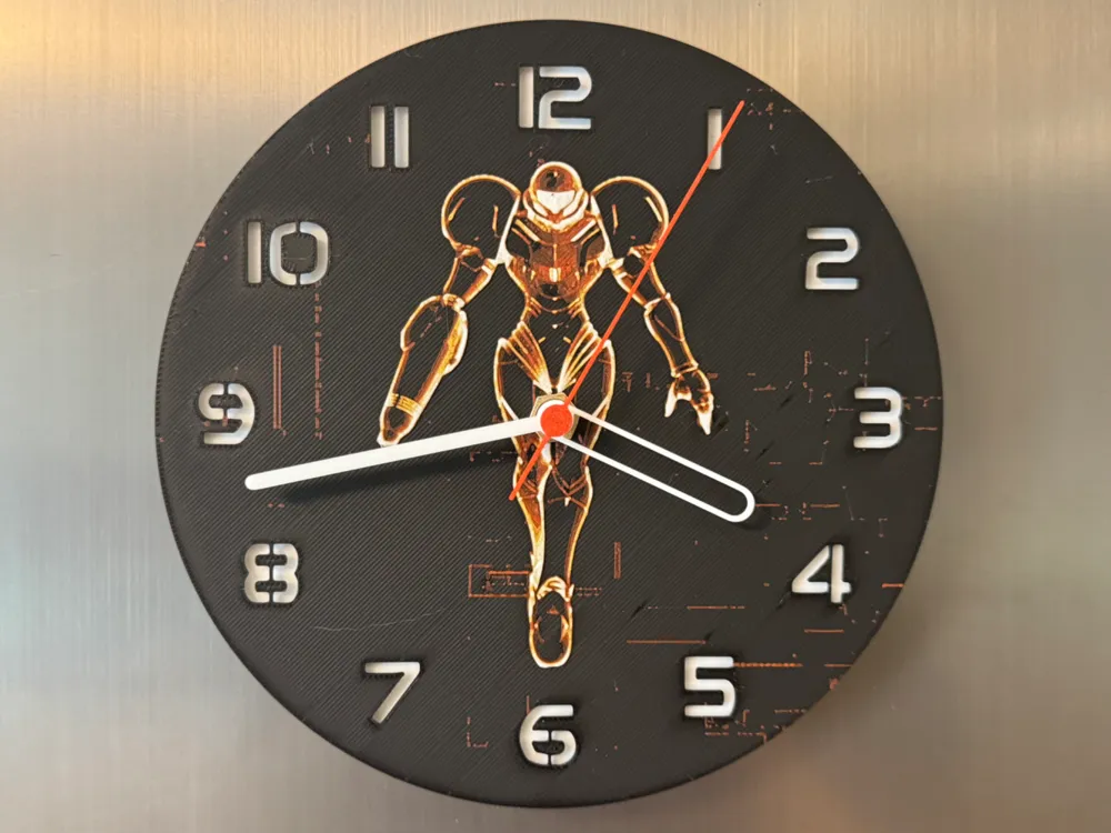Wall / Desk Clock Nintendo Metroid HueForge by cP3DMakerWorld: Download ...