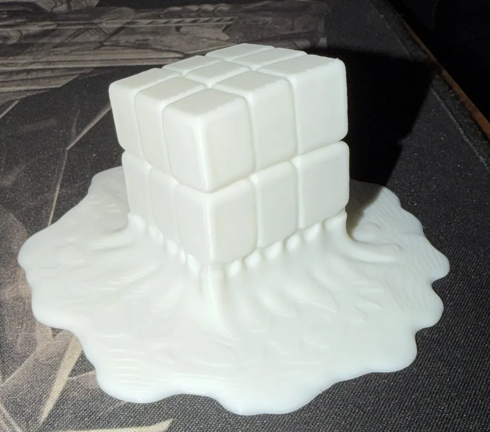 The Melting Cube - Surrealist Rubik Illusion - Free 3D Print Model ...