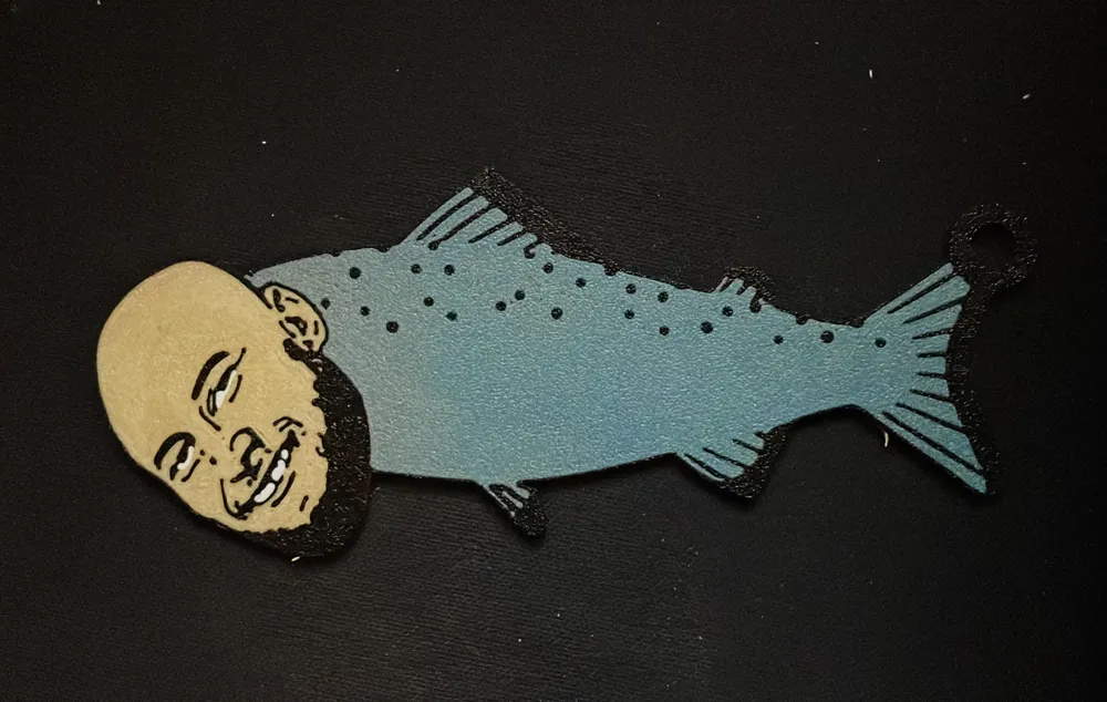 Keychain Salmon Man by Zekey3 - MakerWorld