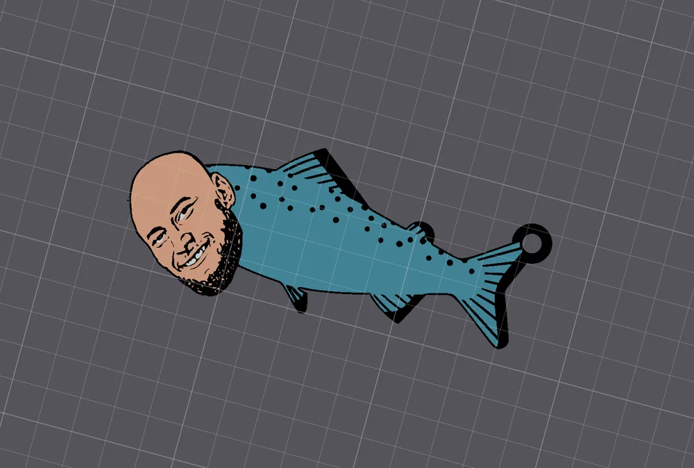 Keychain Salmon Man by Zekey3 - MakerWorld