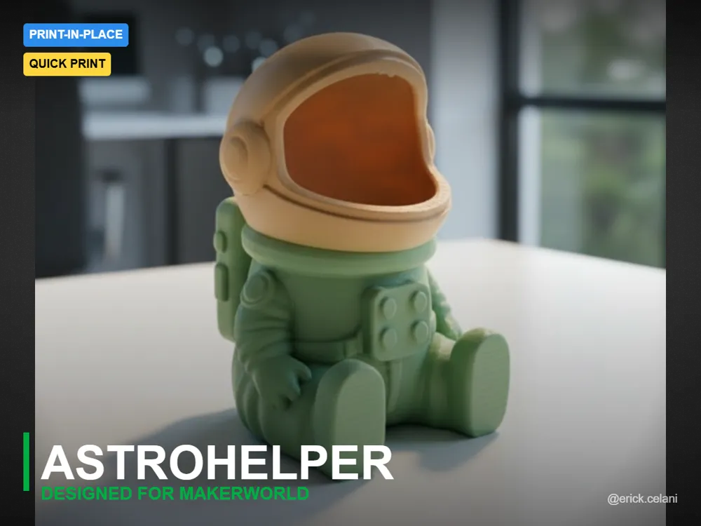 AstroHelper: Pen Holder for kids - Free 3D Print Model - MakerWorld