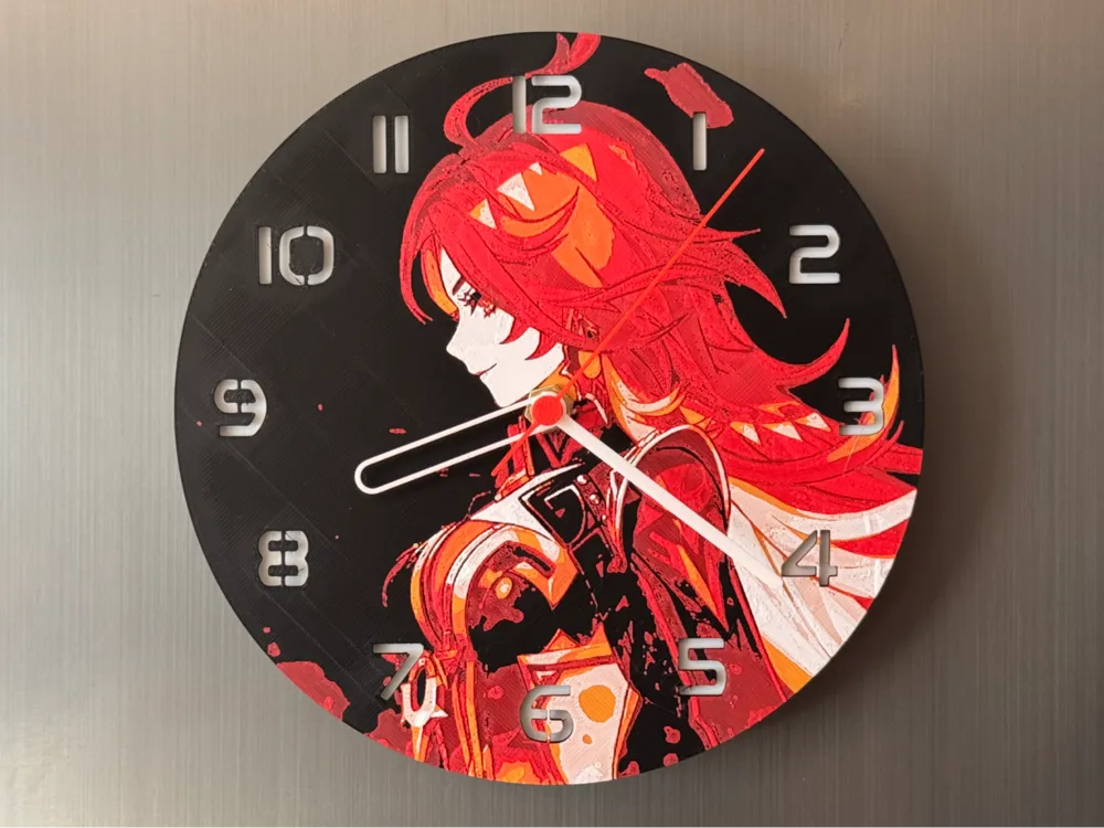 wall / desk clock Genshin Pyro Archon HueForge by cP3D - MakerWorld