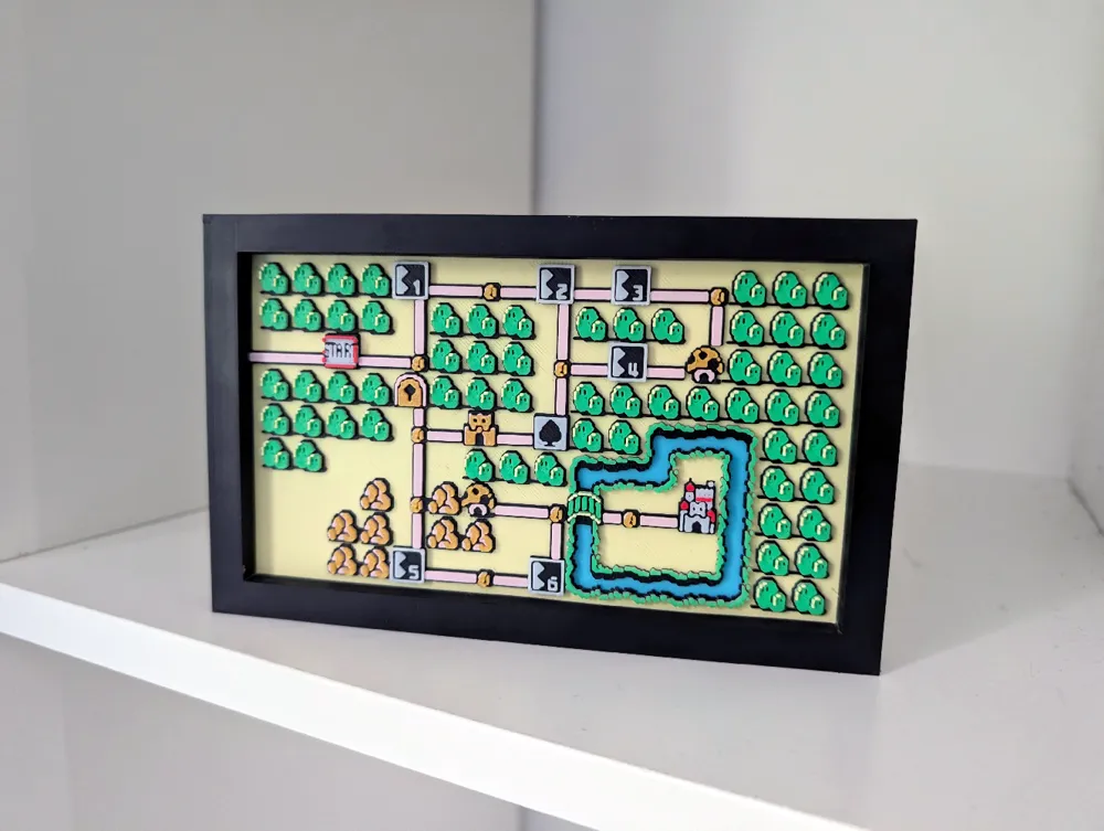 Super Mario Bros. 3 Overworld 1 Map Wall Art - Free 3D Print Model ...