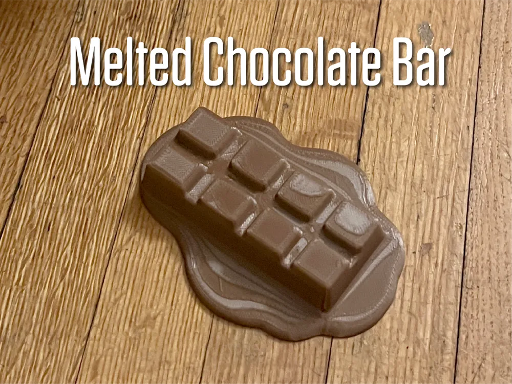 Melted Chocolate Bar - Prank! - Free 3D Print Model - MakerWorld