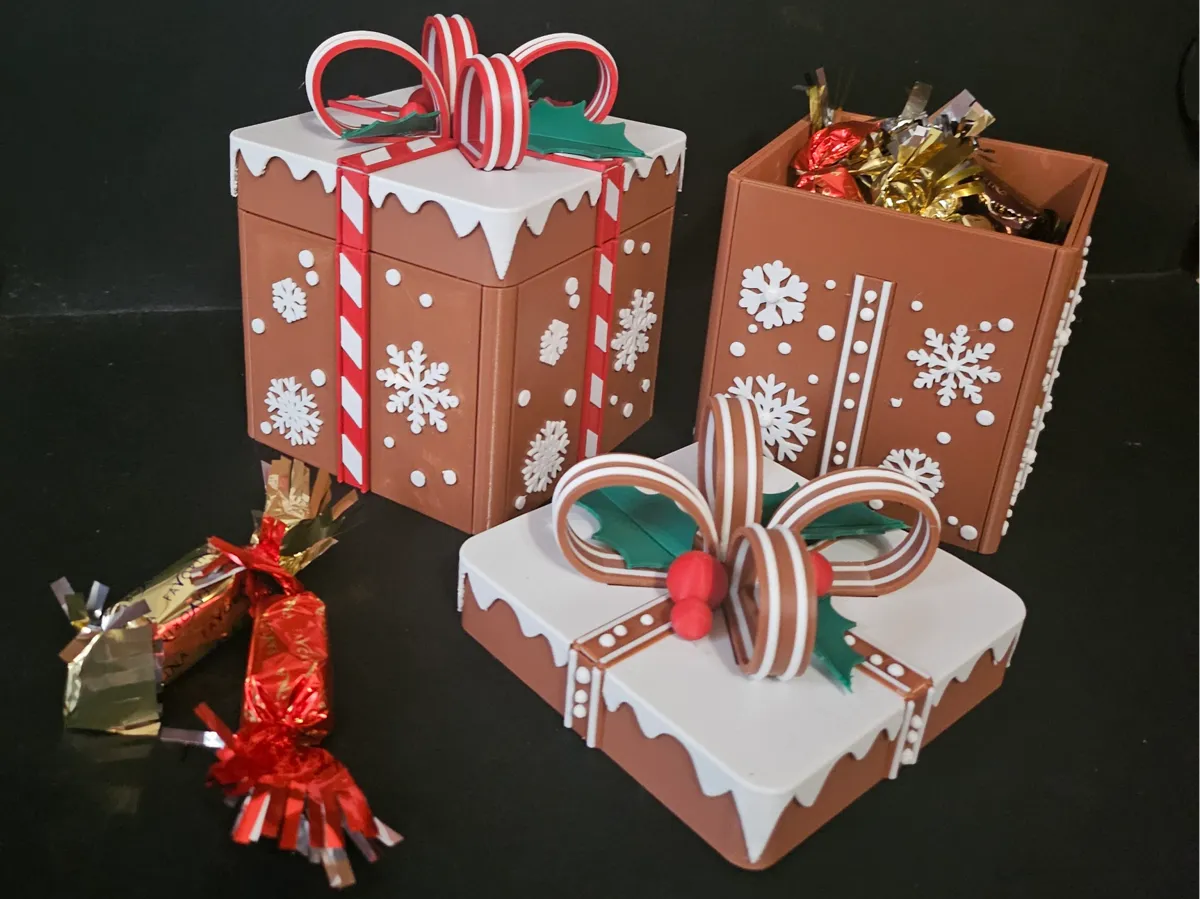 2 Christmas cake candy box - Free 3D Print Model - MakerWorld
