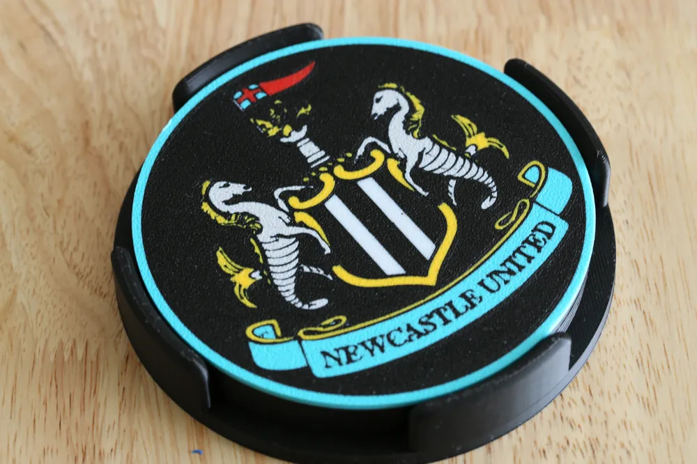 Newcastle United FC Logo Round Coaster - Free 3D Print Model - MakerWorld