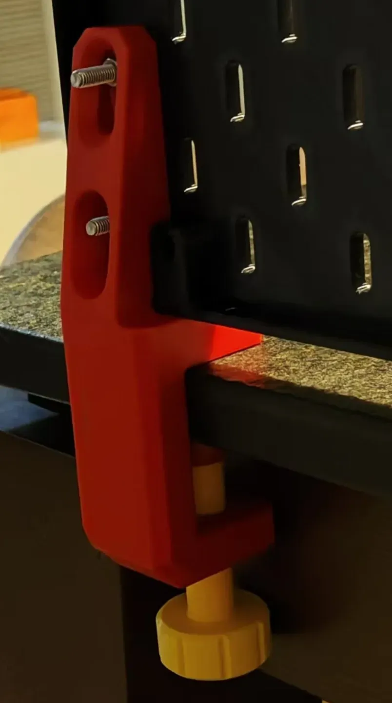 Pegboard Desk Clamp by redghost13 MakerWorld: Download Free 3D Models