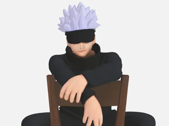 Jujutsu Kaisen - Saturo Gojo in a Chair - Free 3D Print Model - MakerWorld