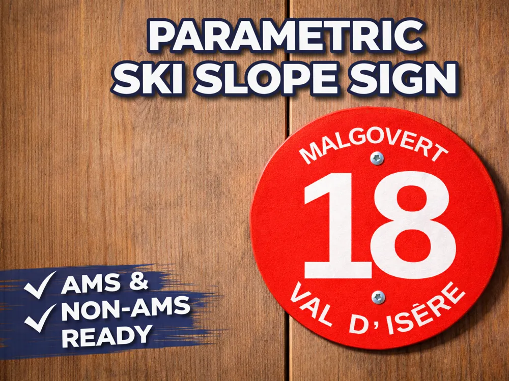 Ski Slope Sign - French Alps - make your own - Free 3D Print Model ...