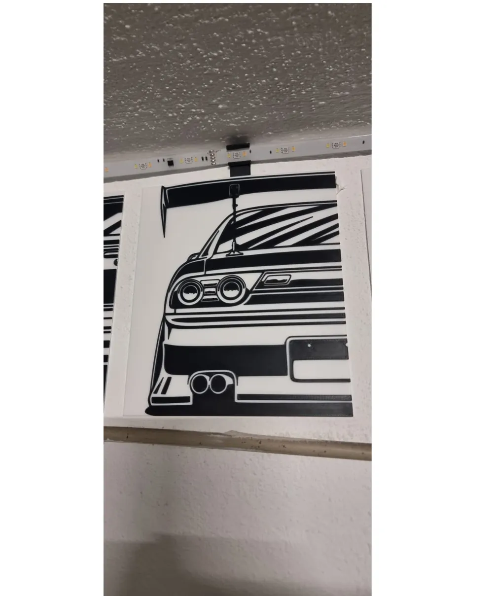 2D Wall Art Nissan S13 SX180 - Free 3D Print Model - MakerWorld